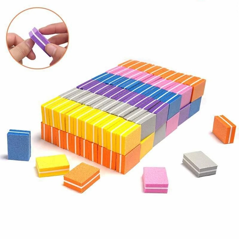 50 Mini Lixas Buffer Bloco Quadrada Polidora Manicure nail designer ...