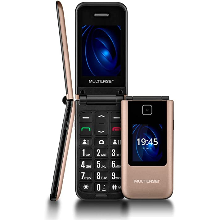 Celular para Idoso Multilaser Flip Vita Duo Tecla Grande Dual Chip Rádio FM Bluetooth | Shopee ...