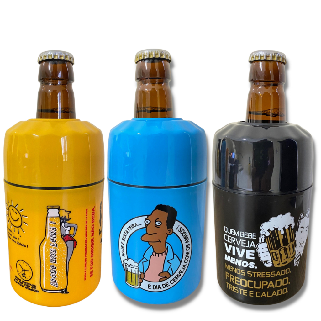 3 Porta Lata Romarinho 300ml Suporte Cerveja 350ml Litrinho Long Neck ...