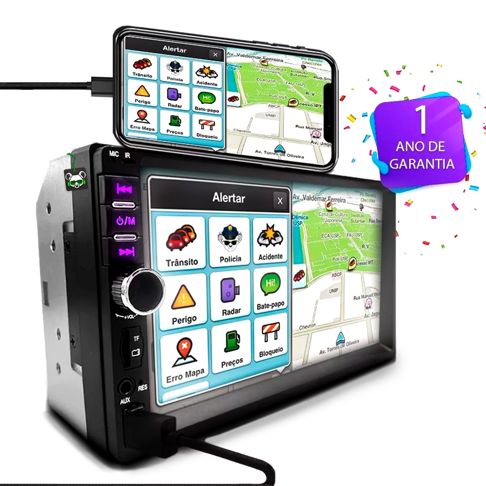 Central Multimídia Universal Mp5 Espelhamento Android Ios Som Automotivo Pronta Entrega | Shopee ...