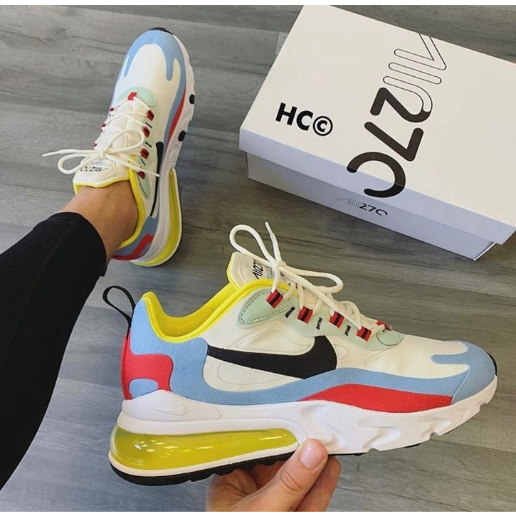 Tênis Nike 270 Unissex Air Max Colorido Masculino e Feminino Branco e ...
