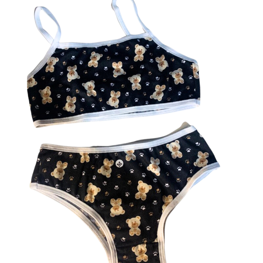 Kit 3 Conjunto Infantil de Suede Macio Conforto Moda Íntima Criança ...