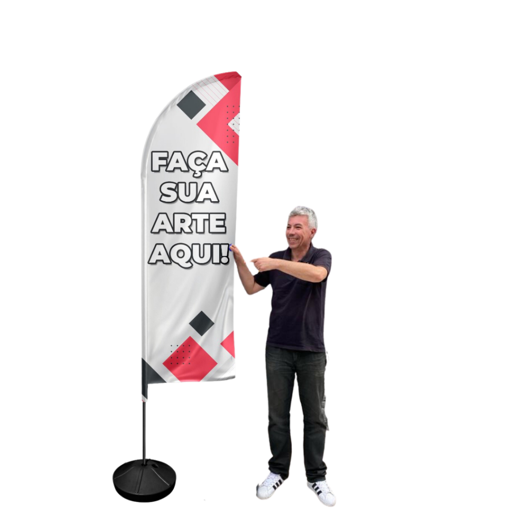 Wind Banner Personalizado Dupla Face 3m Kit Completo Arte Grátis ...