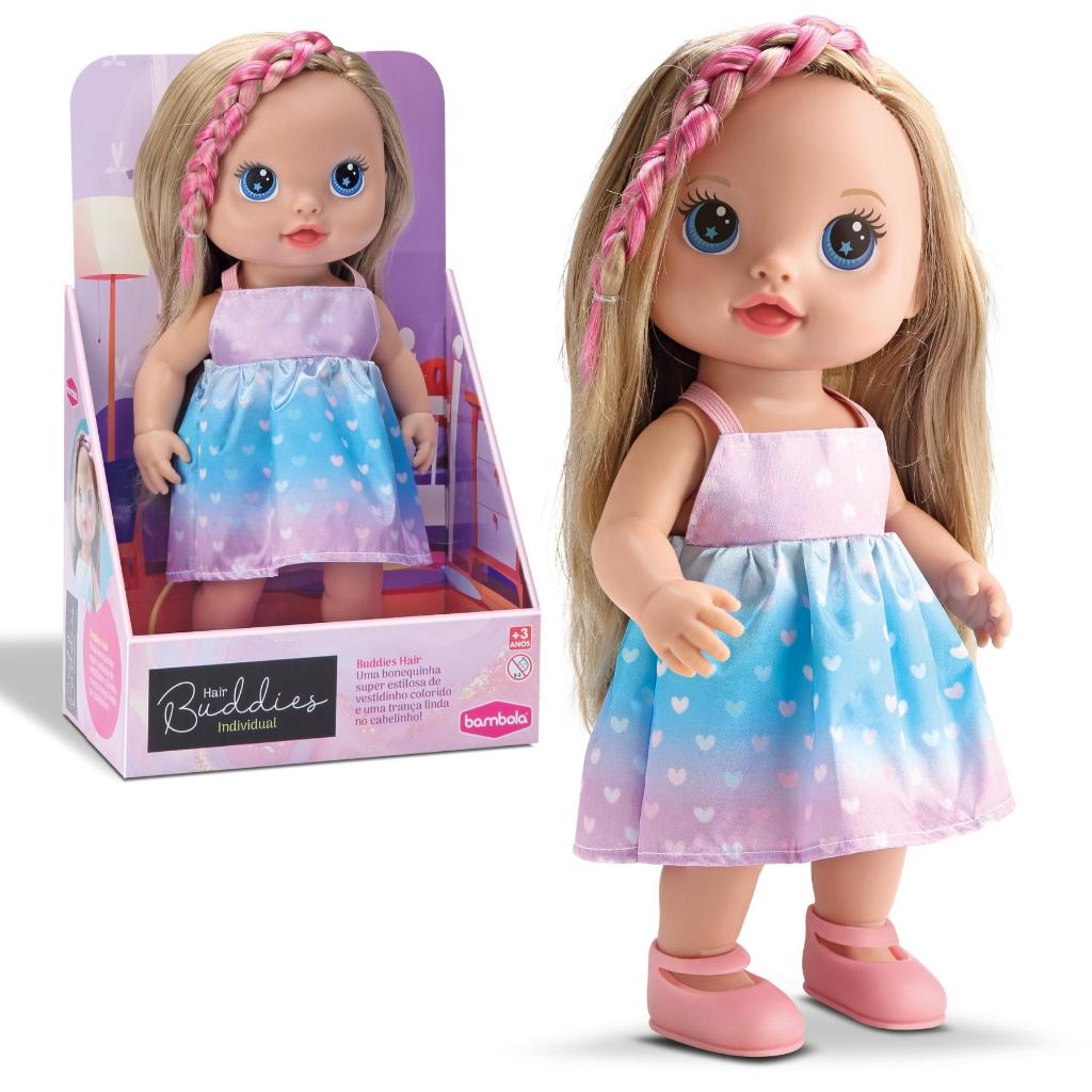 Brinquedo Boneca Menina Com Cabelo Grande Pentear Princesa Brinquedo ...