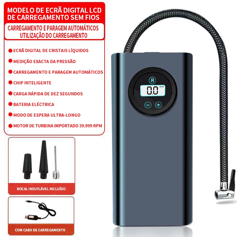 Bomba de ar portátil, bomba de ar sem fio adequada para pneus, bolas ...