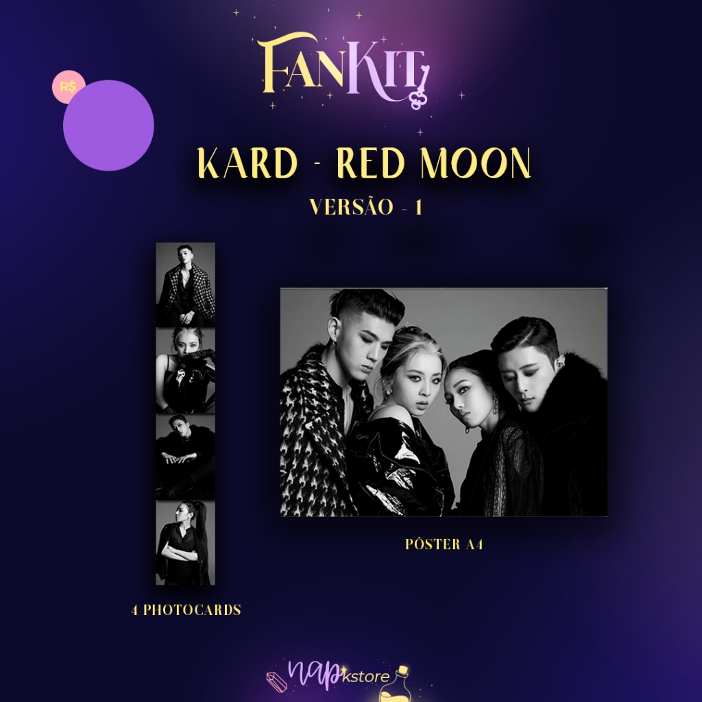 FANKIT FANMADE KARD - RED MOON / Photocard/Pôster | Shopee Brasil