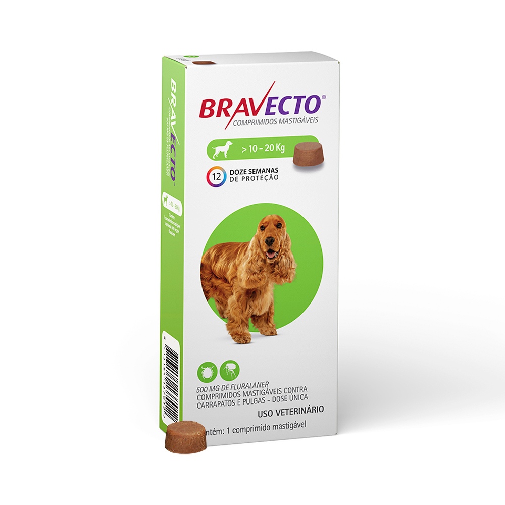 Bravecto 500 Mg 10 a 20 Kg | Shopee Brasil
