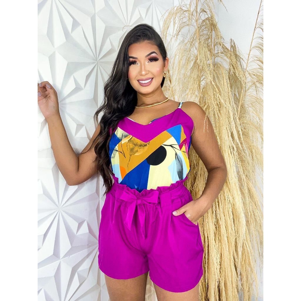 Conjunto Feminino Short e Blusa Moda Verão M G GG Modinha Verão ...