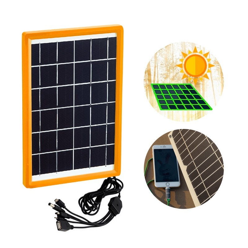Mini Placa Painel Solar Com USB 6w/6v Carregador De Celular E Outros | Shopee Brasil