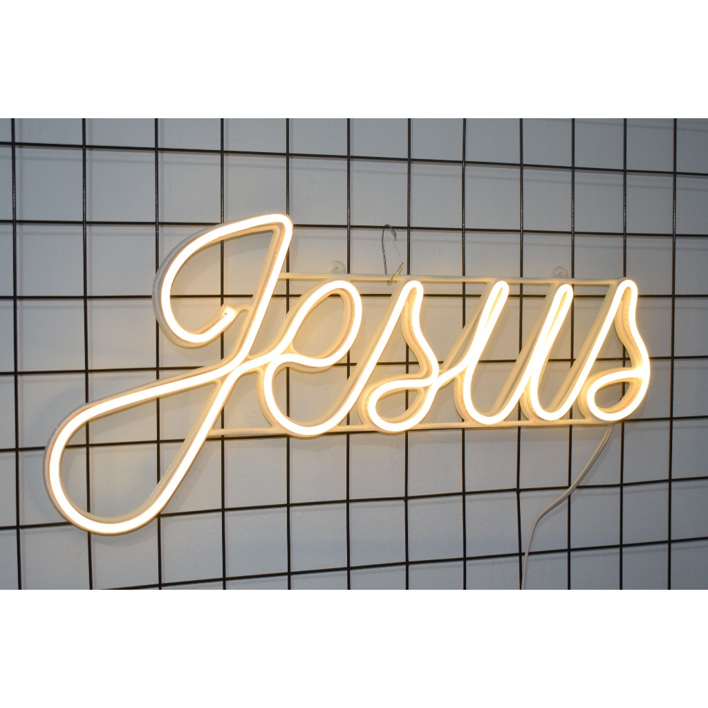 Luminária led neon - Jesus - com 3 efeitos de luz | Shopee Brasil