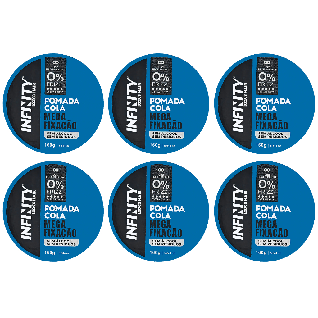 Cera Cola Mega Fixação Extra Forte INFINITY LOOKS HAIR 160G - 6Un ...