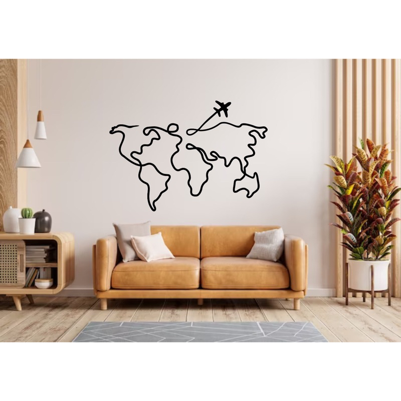 Quadro Painel Mapa Mundi Decorativo Para Parede em Mdf | Shopee Brasil