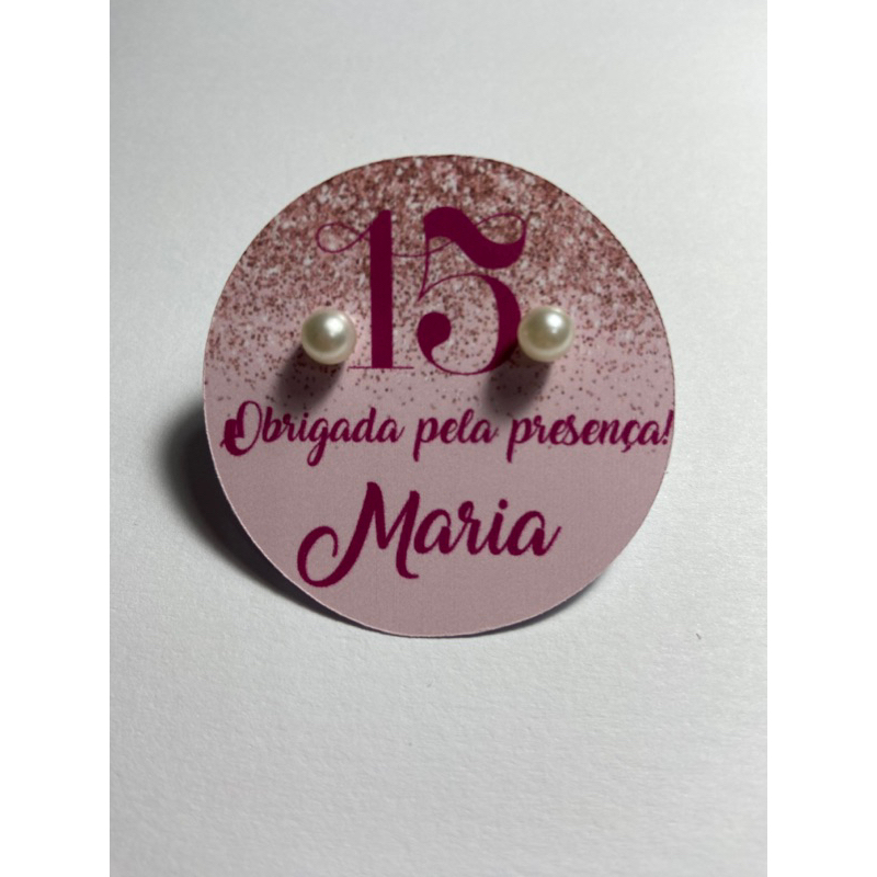 Tag personalizada com brinco (kit) 15 anos. | Shopee Brasil