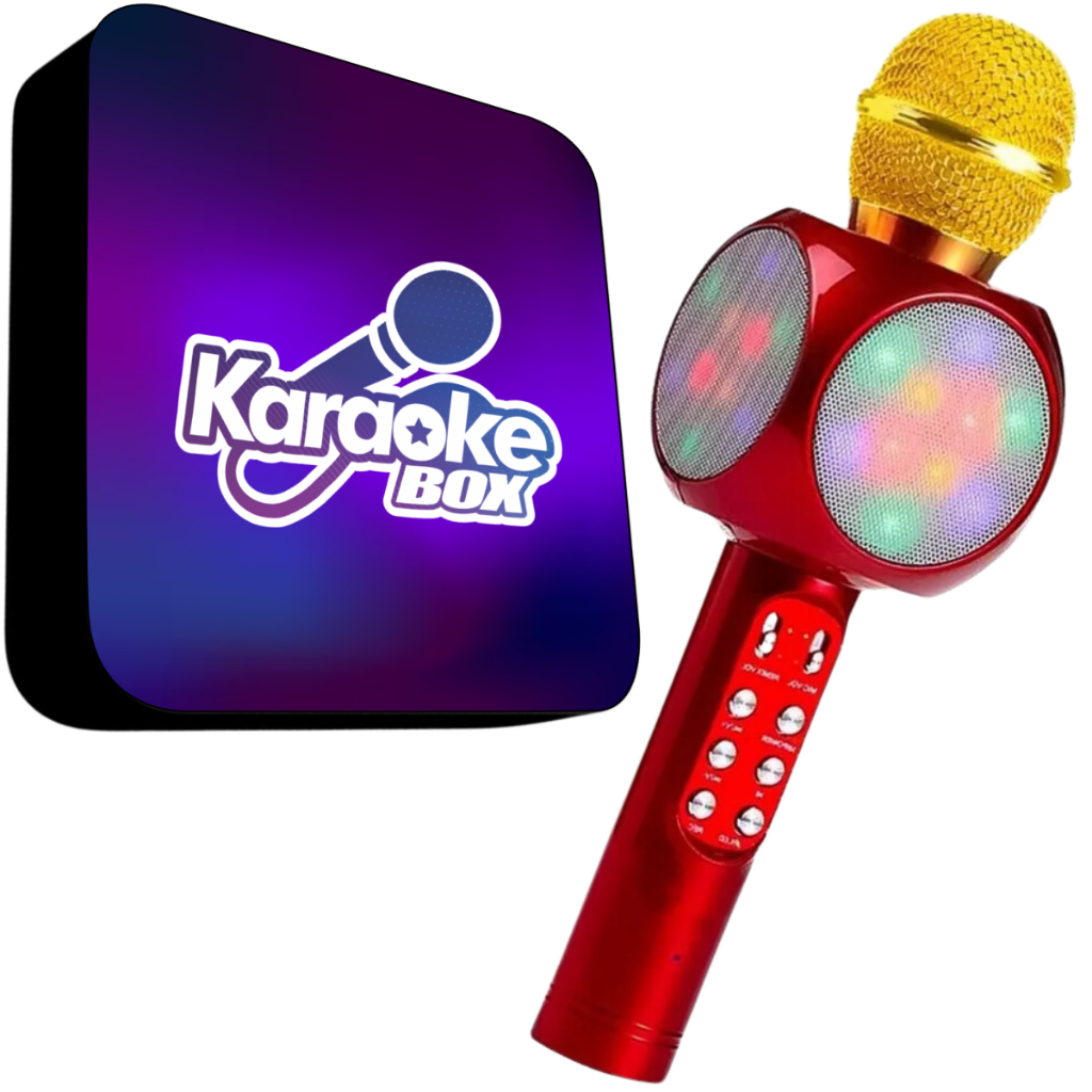 Karaoke Box Profissional Original Com Microfone Sem Fio Que Sai Sua Voz ...