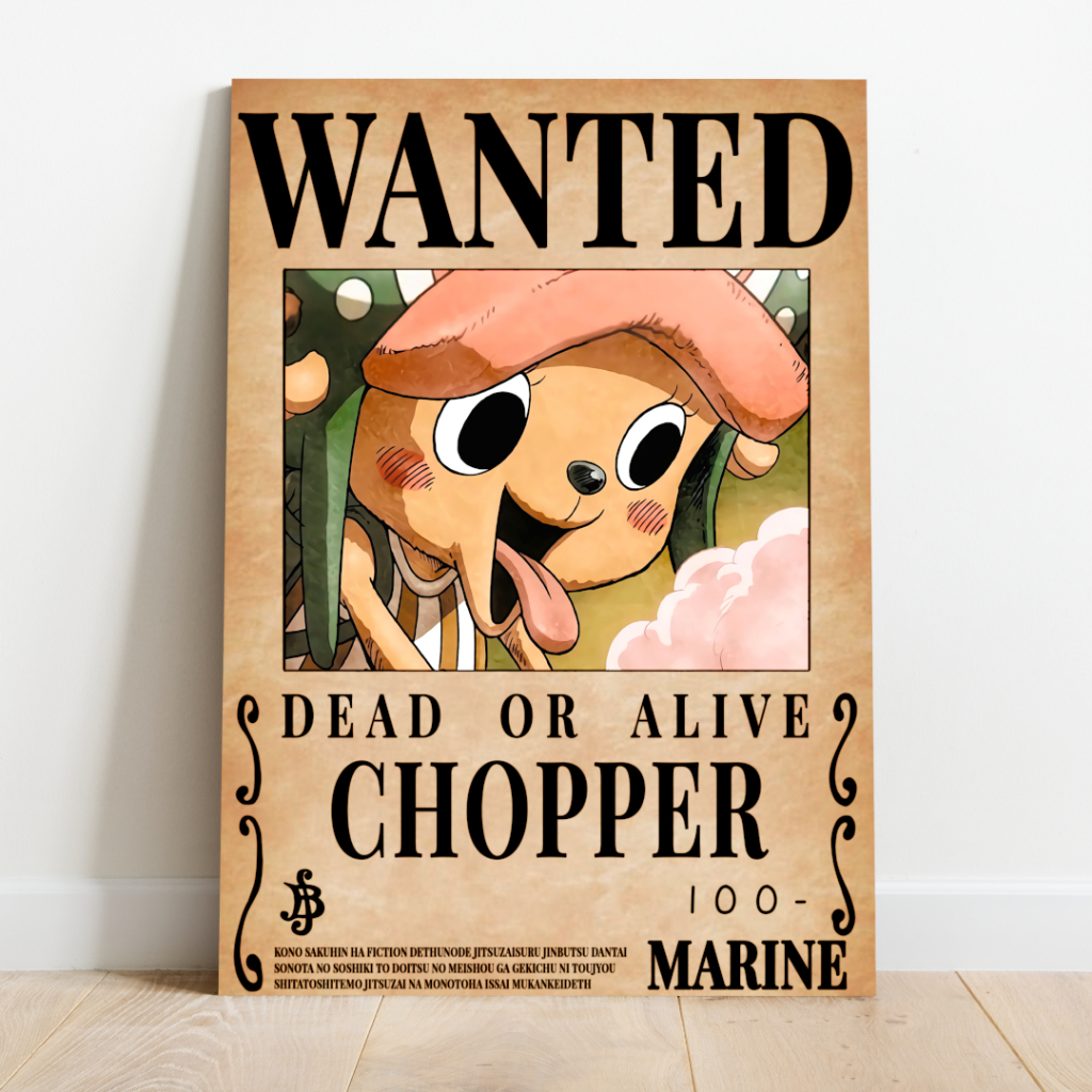 Placa Decorativa One Piece Chopper Wanted Recompensa Poster Quadro em ...