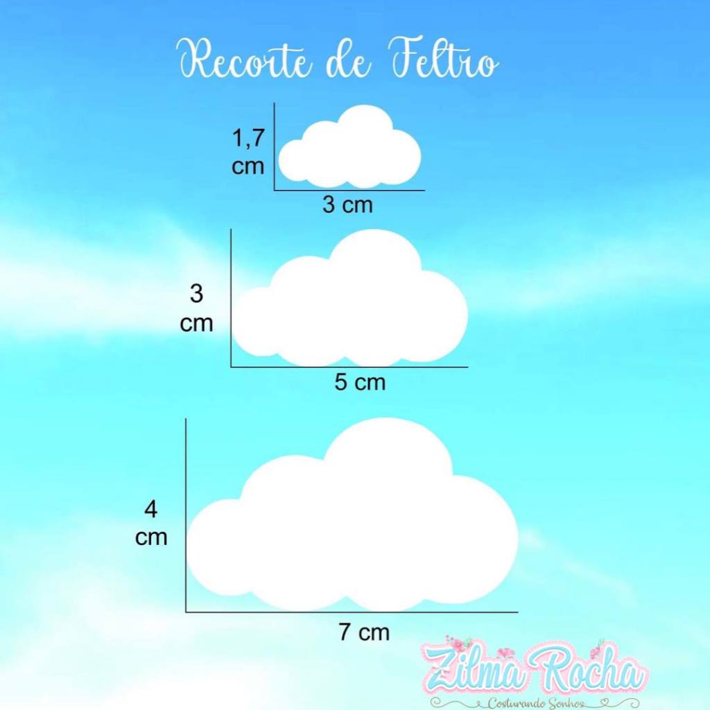 Nuvem Recortada em Feltro - Escolha o tamanho | Shopee Brasil