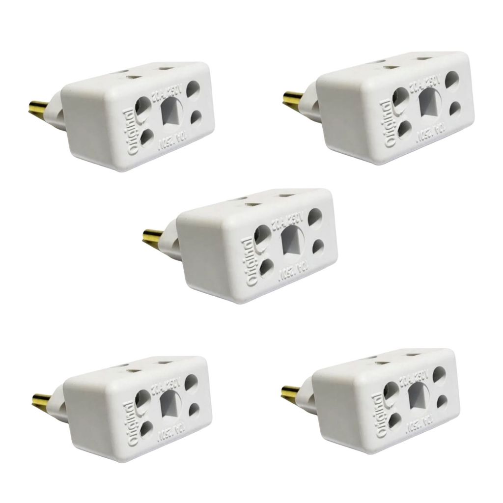 Kit 5 Plugs Adaptador De Tomada Bob Esponja 10a/20a 3/2pinos | Shopee ...
