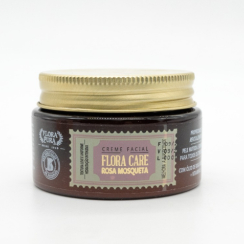 Creme Hidratante Facial de Rosa Mosqueta 100g Flora Pura | Shopee Brasil