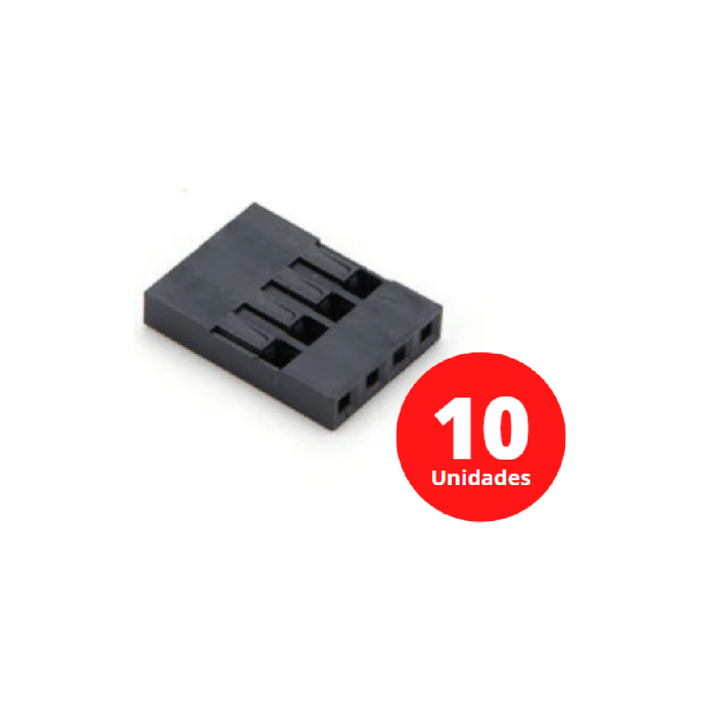 Jumper 4 Pinos X 10 Unidades Conector Cap Femea para Jumper 4 Vias 2 ...
