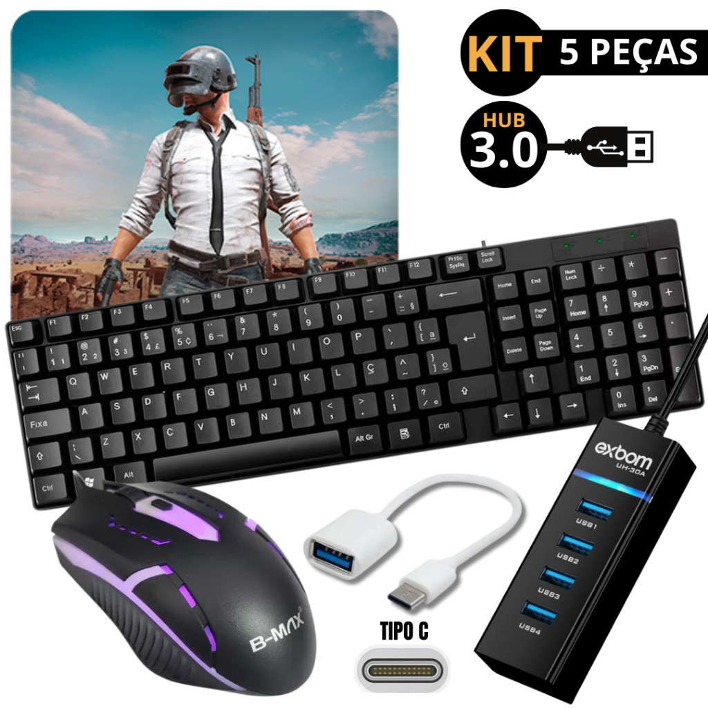 Kit Mobilador Gamer Completo Promoção Para Celular Com Teclado + Mouse ...