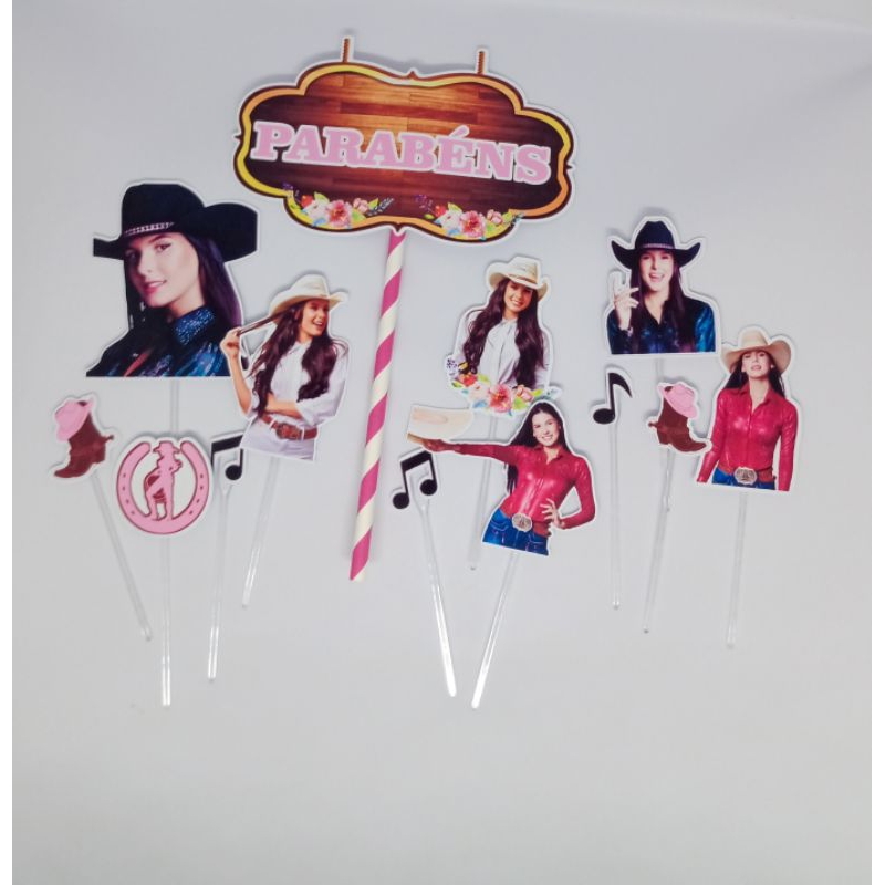 Topo de bolo personalizado com nome -Ana Castela com toppers- festa em ...