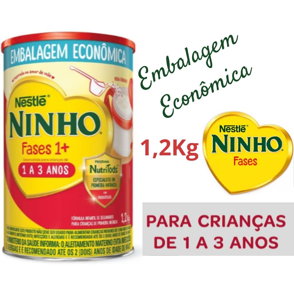 Ninho Fases 1+ Fórmula Infantil 1,2kg Nestlê - Embalagem Econômica ...