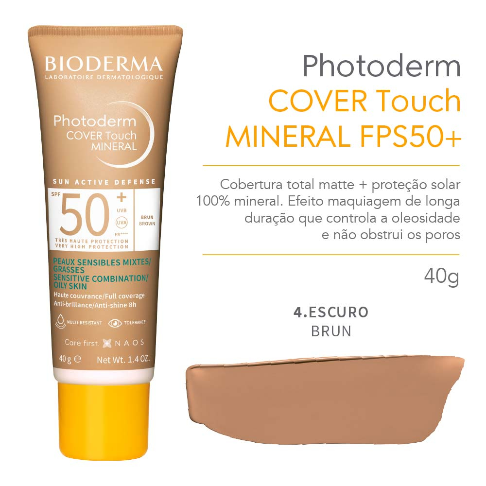 Protetor Solar Facial Bioderma Photoderm Cover Touch Escuro Fps 50 ...