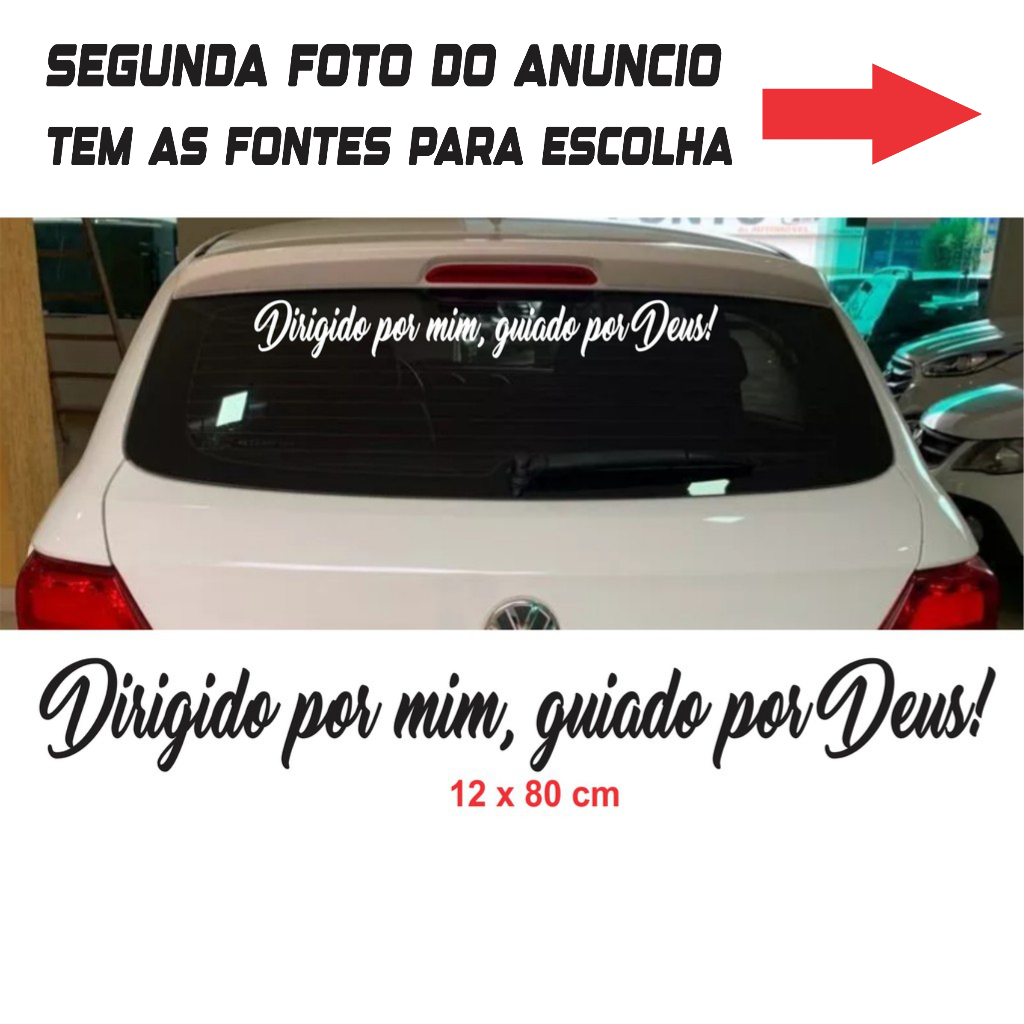 Adesivo de frase 80 cm Dirigido por mim guiado por Deus ,para-brisa e ...