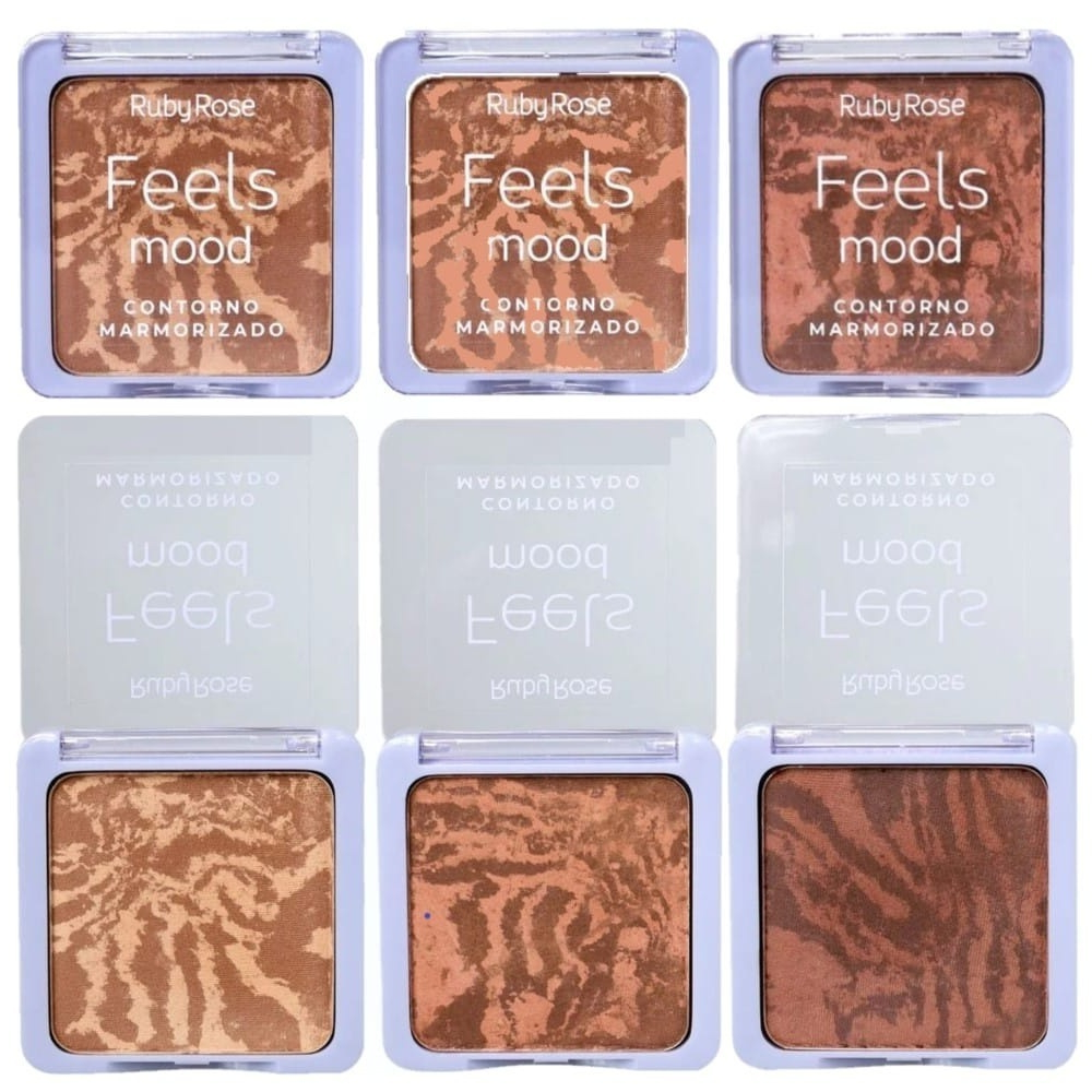 Ruby Rose Paleta Contorno Marmorizado Mood Medium - HB-7527 | Shopee Brasil