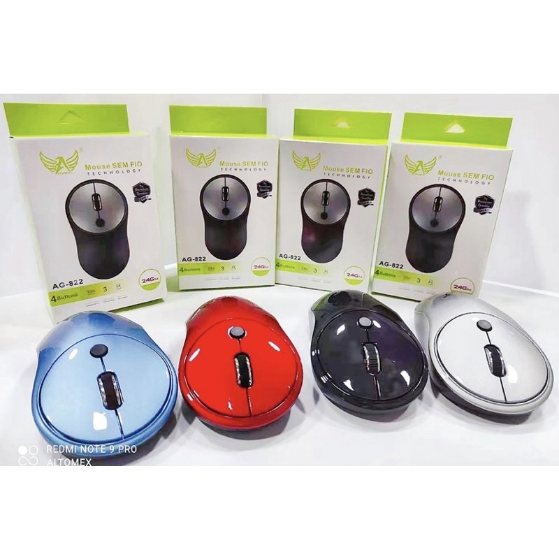 MOUSE ÓPTICO BLUETOOTH SEM FIO 2.4GHZ ALTOMEX AG-822 com HIBERNAÇÃO ...