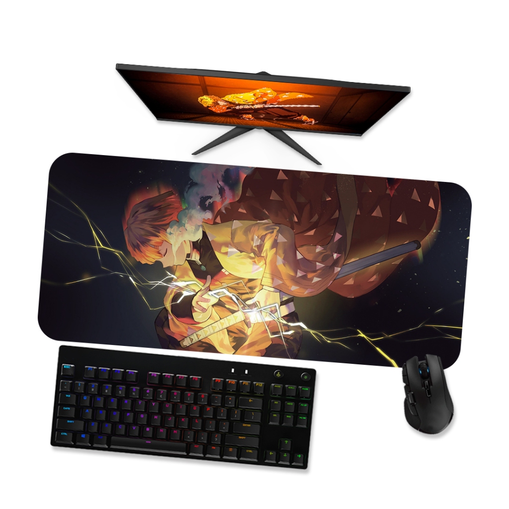 Mouse Pad Gamer - Demon Slayer Zenitsu 1 - Mousepad Grande 90x40 80x40 ...