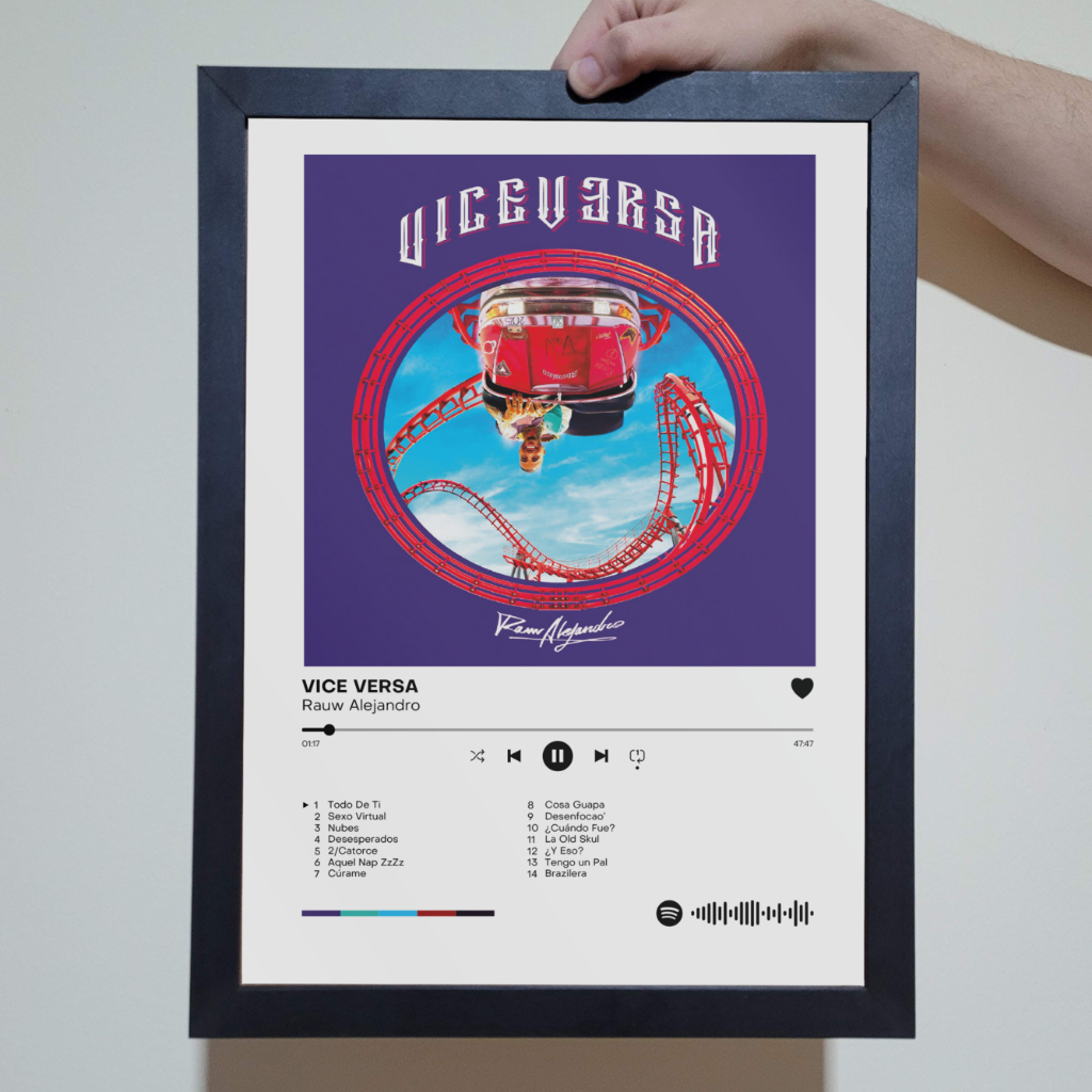 Quadro Spotify - Álbum VICE VERSA Rauw Alejandro com moldura | Shopee ...