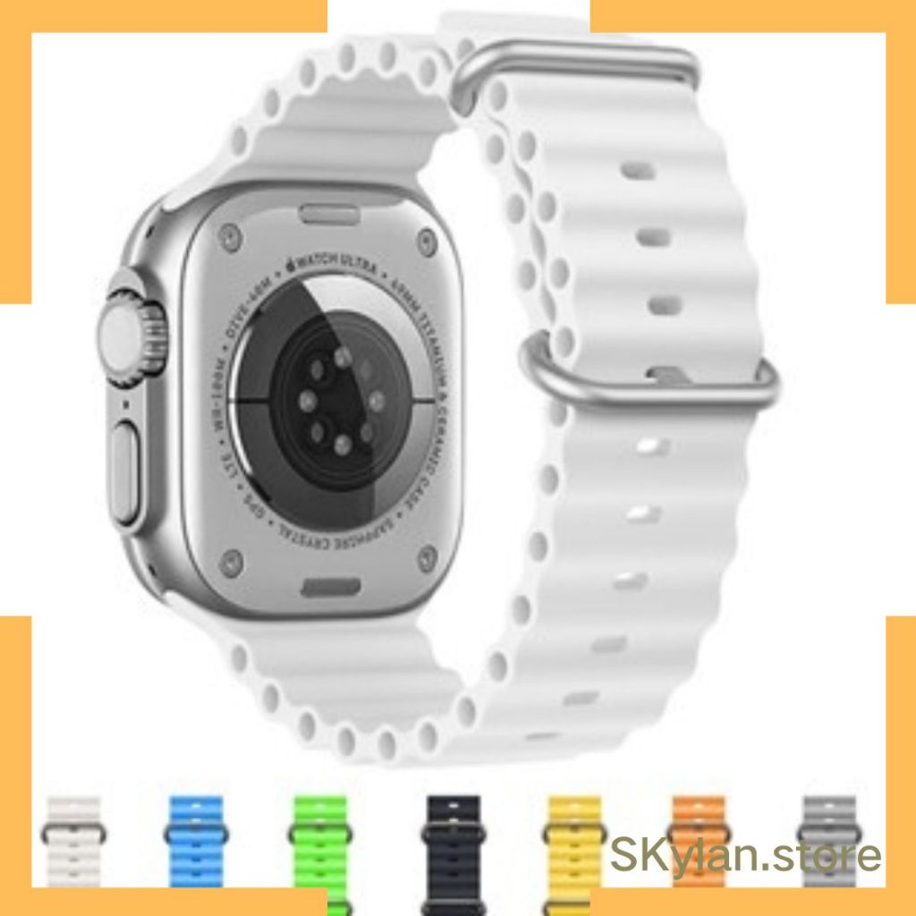 Pulseira Oceano Silicone Compativel Relogio Apple iWatch series 8 7 6 5 4 3 se 38 40 41 42 44 45 ...