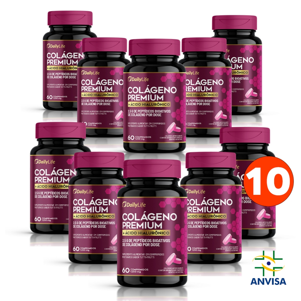 10x Colágeno premium verisol, sabor tutu frutti com ácido hialurônico ...