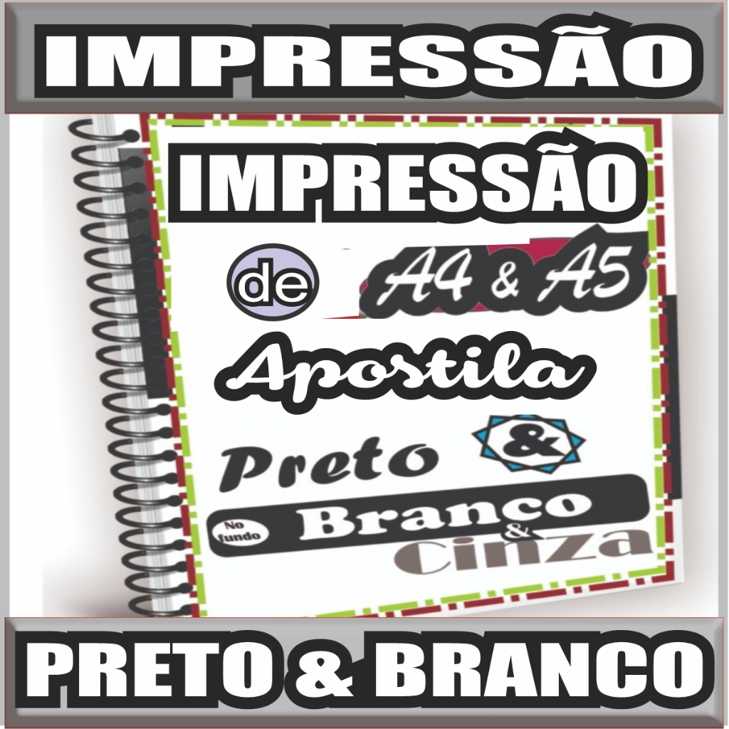 Impressão De Apostila com até 80 Páginas Encadernada Impressa Em Frente ...