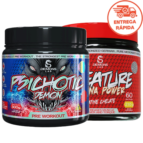 KIT SUPLEMENTO CREATINA CREATURE MAGNA POWER + PRÉ TREINO PSICHOTIC ...