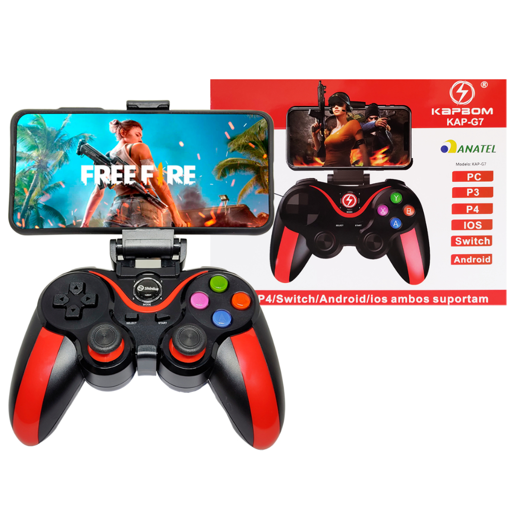 Controle Para Jogar Free Fire Bluetooth Sem Fio Android Ios | Shopee Brasil