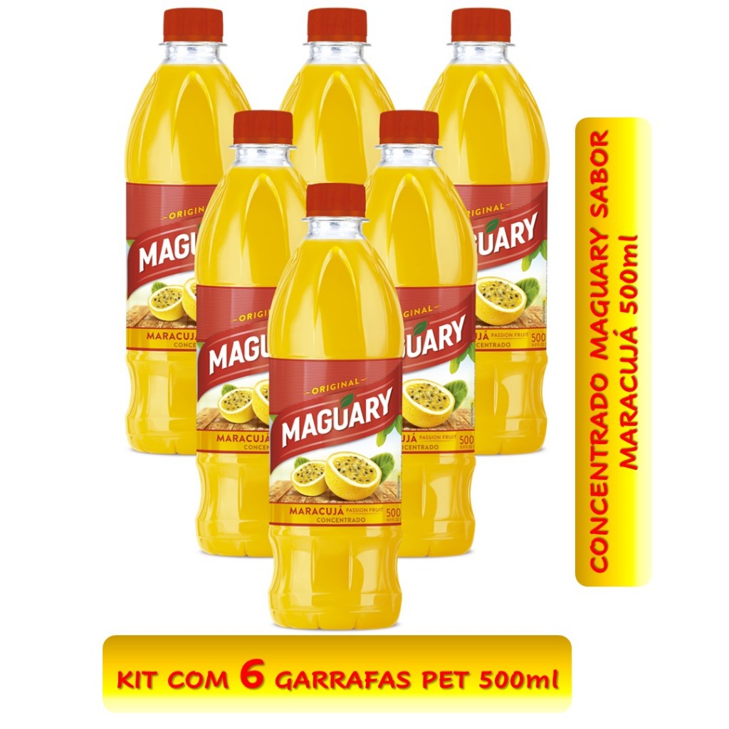 Suco Concentrado Maguary Maracujá 500ml - kit c/ 6 unds | Shopee Brasil