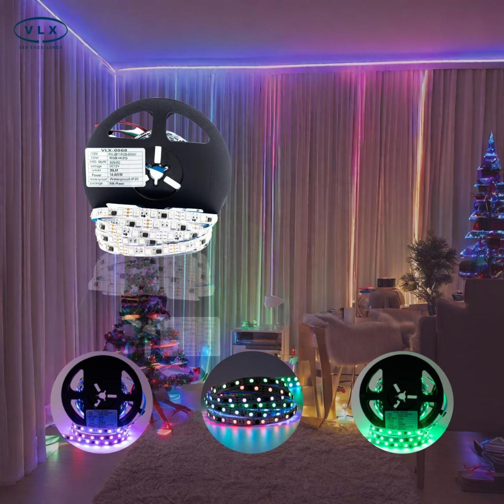 Fita LED RGB SMD 2811 Endereçável 5 Metros 12V 300 LEDs IP20 Com ...