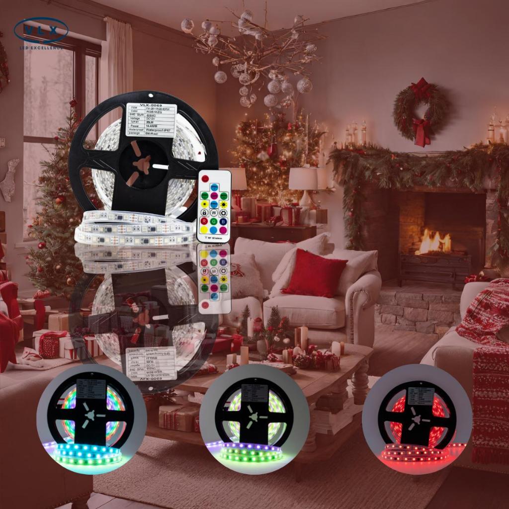 Fita LED RGB 5050 WS2811 5 Metros 12V 300 LEDs Endereçável IP67 Bivolt ...