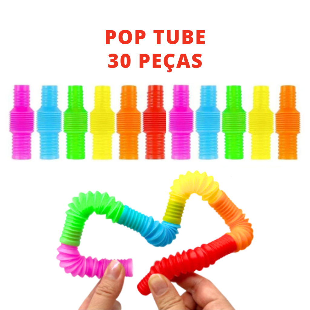 Kit 30 Peças Mini Pop Tube Sensorial Brinquedo Educativo Tubo ...