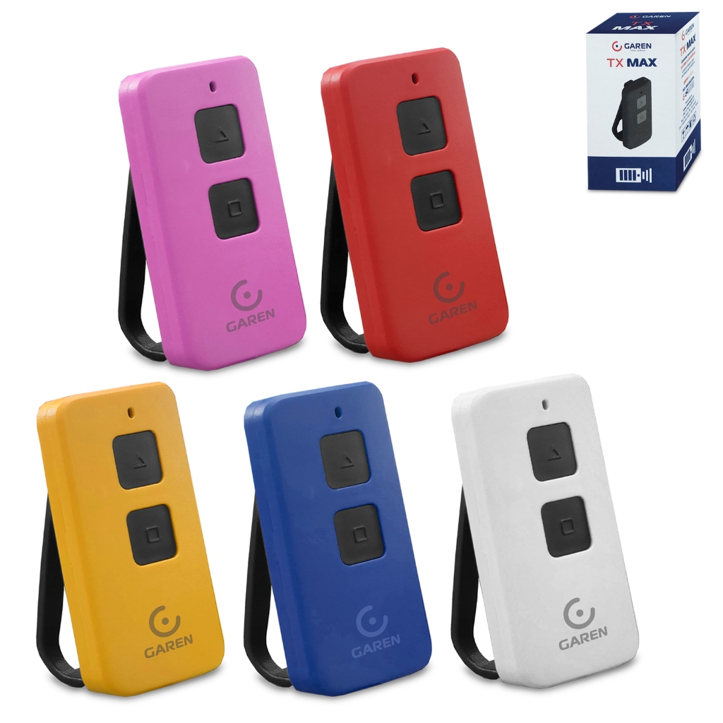 Controle Remoto Motor Portão Garen Tx Max 433mhz Colorido Rosa Azul Amarelo Vermelho Branco ...