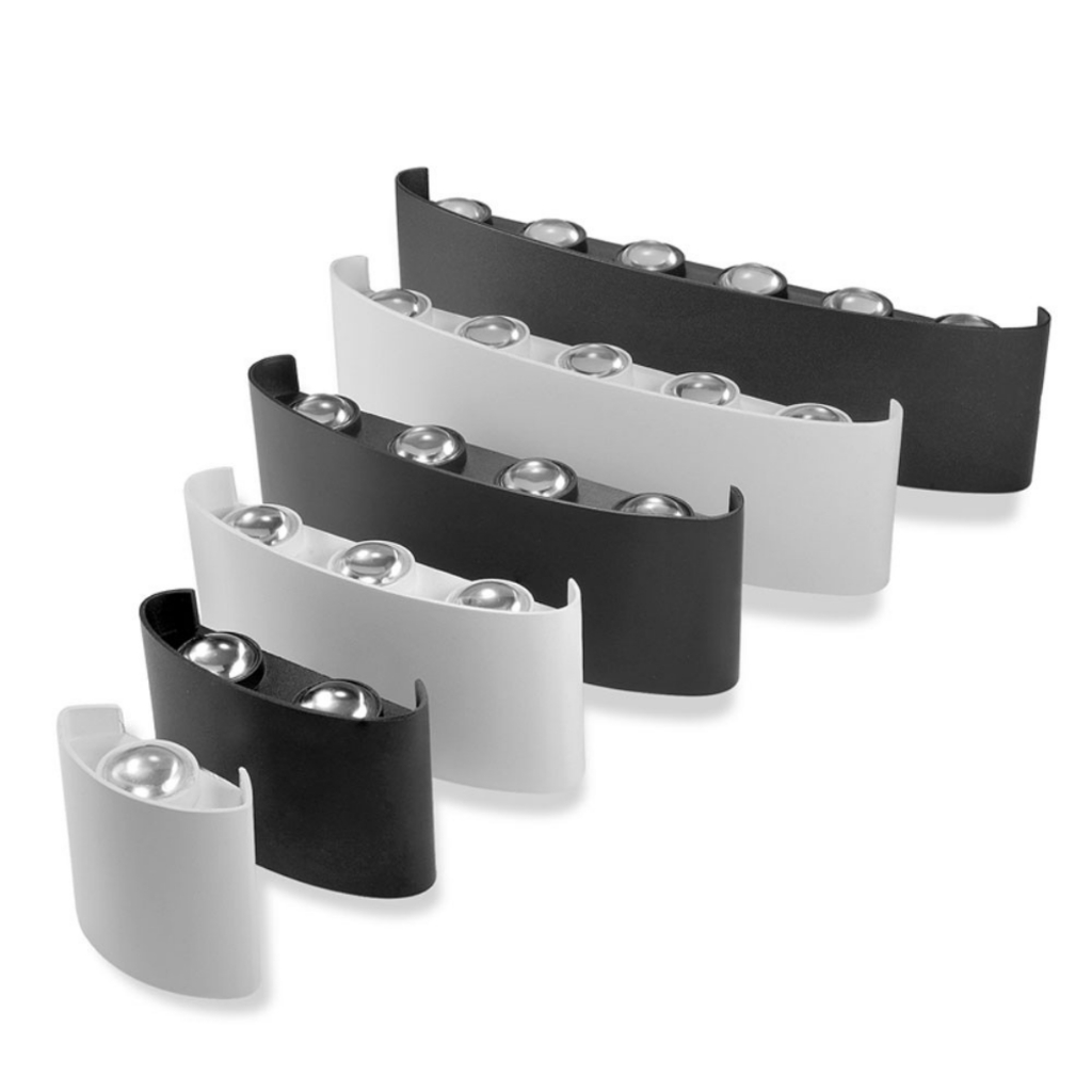 Arandela de Parede Luminária Meia Lua 4w 6w 8w 10w Fachos Cor Branco Ou Preta Led Branco Quente ...