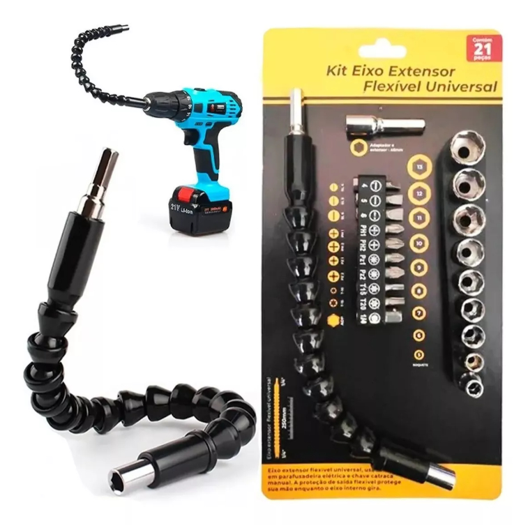 Kit Eixo Extensor Flexível Universal Para Parafusadeira | Shopee Brasil