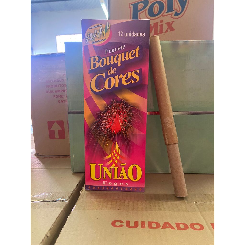 foguete colorido 12 rojao (efeito bouqte de cores) | Shopee Brasil