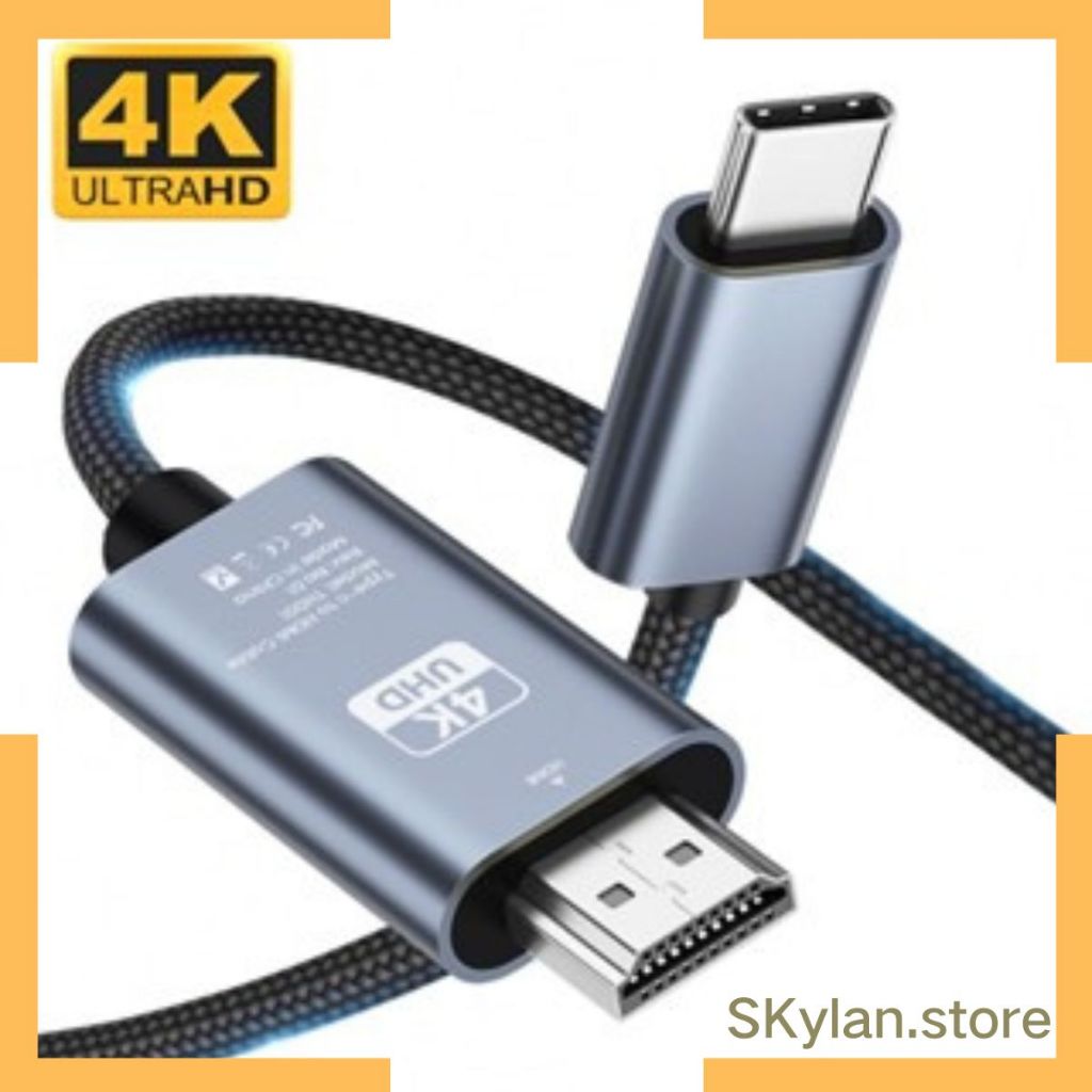 Cabo De Dados Usb 3.1 Tipo C P/ Hdmi 2.0 - 4k 60hz | Shopee Brasil