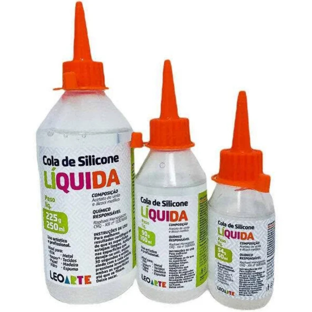 Cola De Silicone Liquida 60ml 100ml 250ml Leo Leo Escolha o seu Tamanho ...