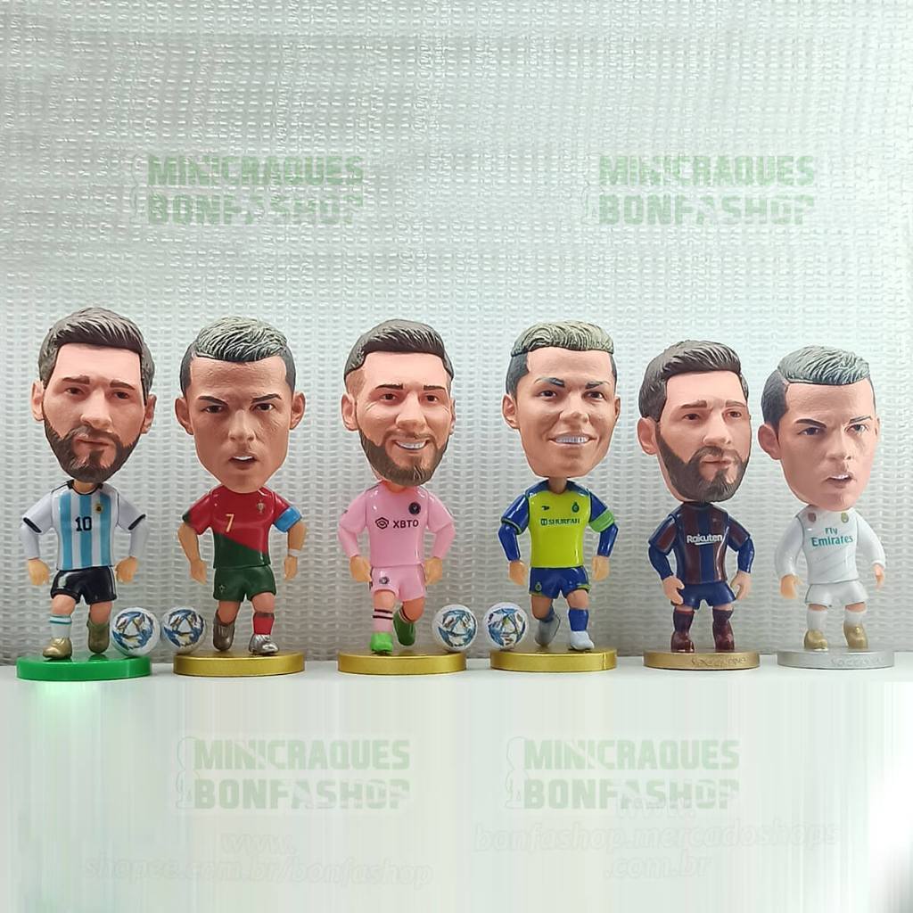 Kit Mini Craques Messi e Cristiano Ronaldo - Miniatura Futebol ...