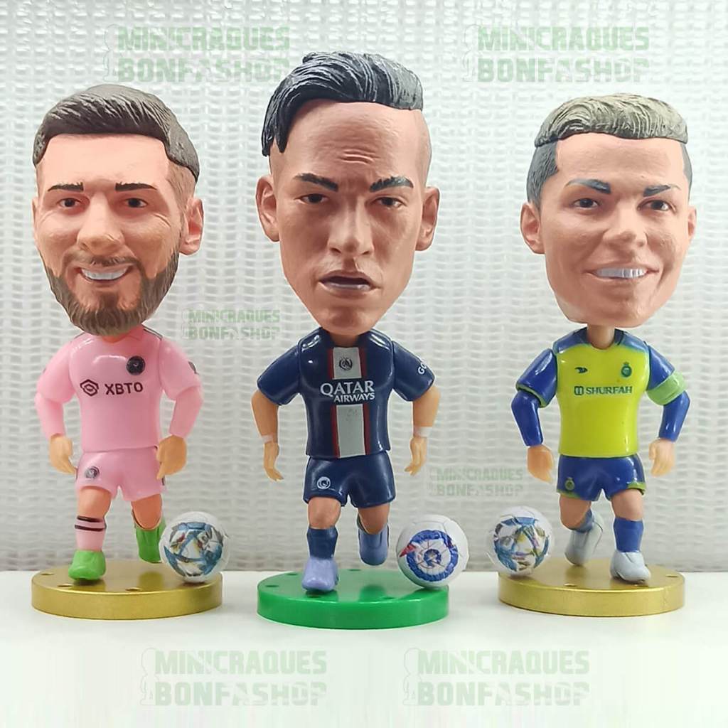 Mini Craques Kit com 3 Jogadores Messi, Neymar e Cristiano Ronaldo ...