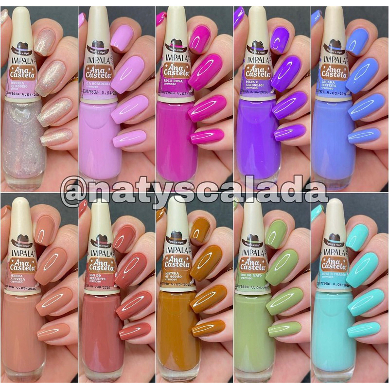 Kit Nova Coleção de Esmaltes Impala By Ana Castela 10 cores | Shopee Brasil